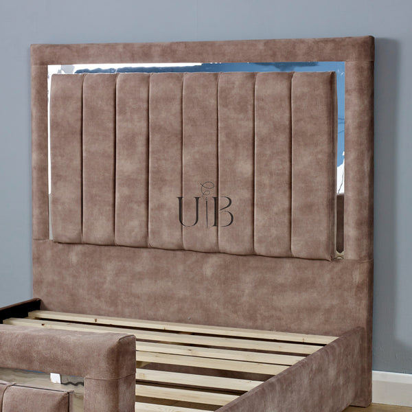 Elysian Mirror Bed Frame Hand Crafted – Upholstered Beds