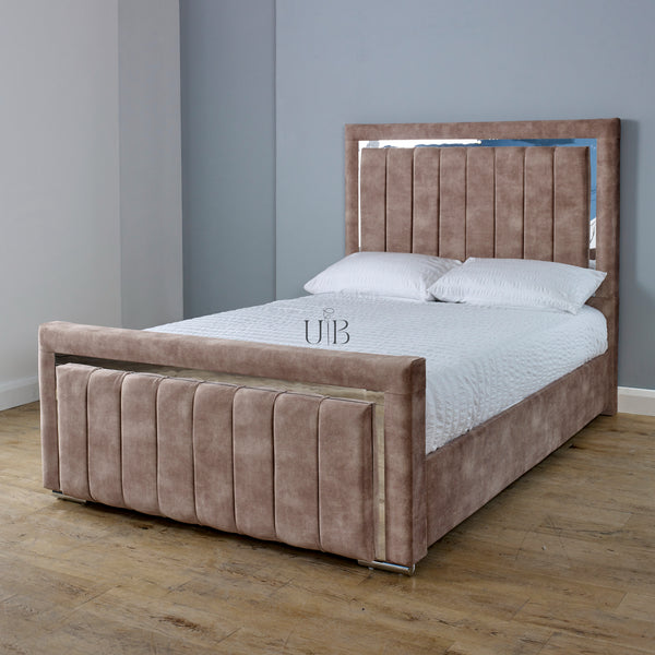 Elysian Mirror Bed Frame Hand Crafted – Upholstered Beds